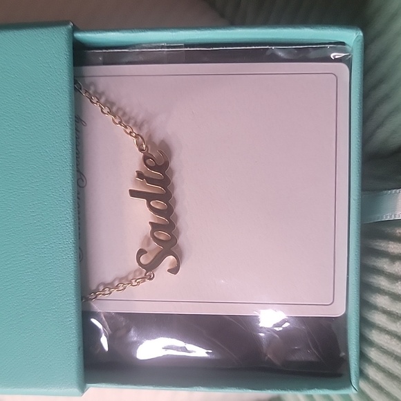 sannyra | Jewelry | Sadie Gold Toned Cursive Name Necklace | Poshmark